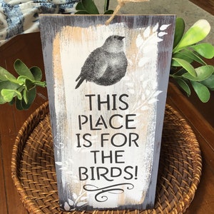 Bird Sign for the Home - Funny Handpainted Wooden Bird Sign - This ...