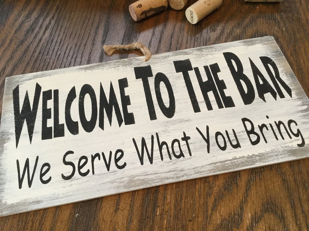 Bar Wood Hand Painted Funny Sign Decor for the Bar - Etsy