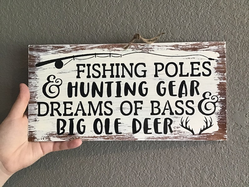 Fishing Decor Sign-fishing Hunting Rustic Fishing Sign - Etsy