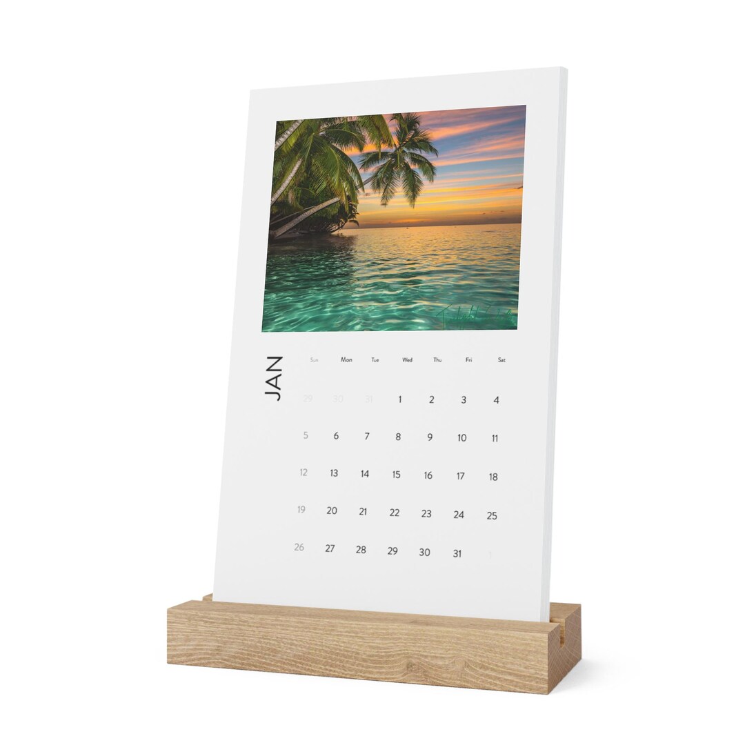 Vertical Desk Calendar 2025, 2025 Calendar, 2025 Paradise Calendar ...