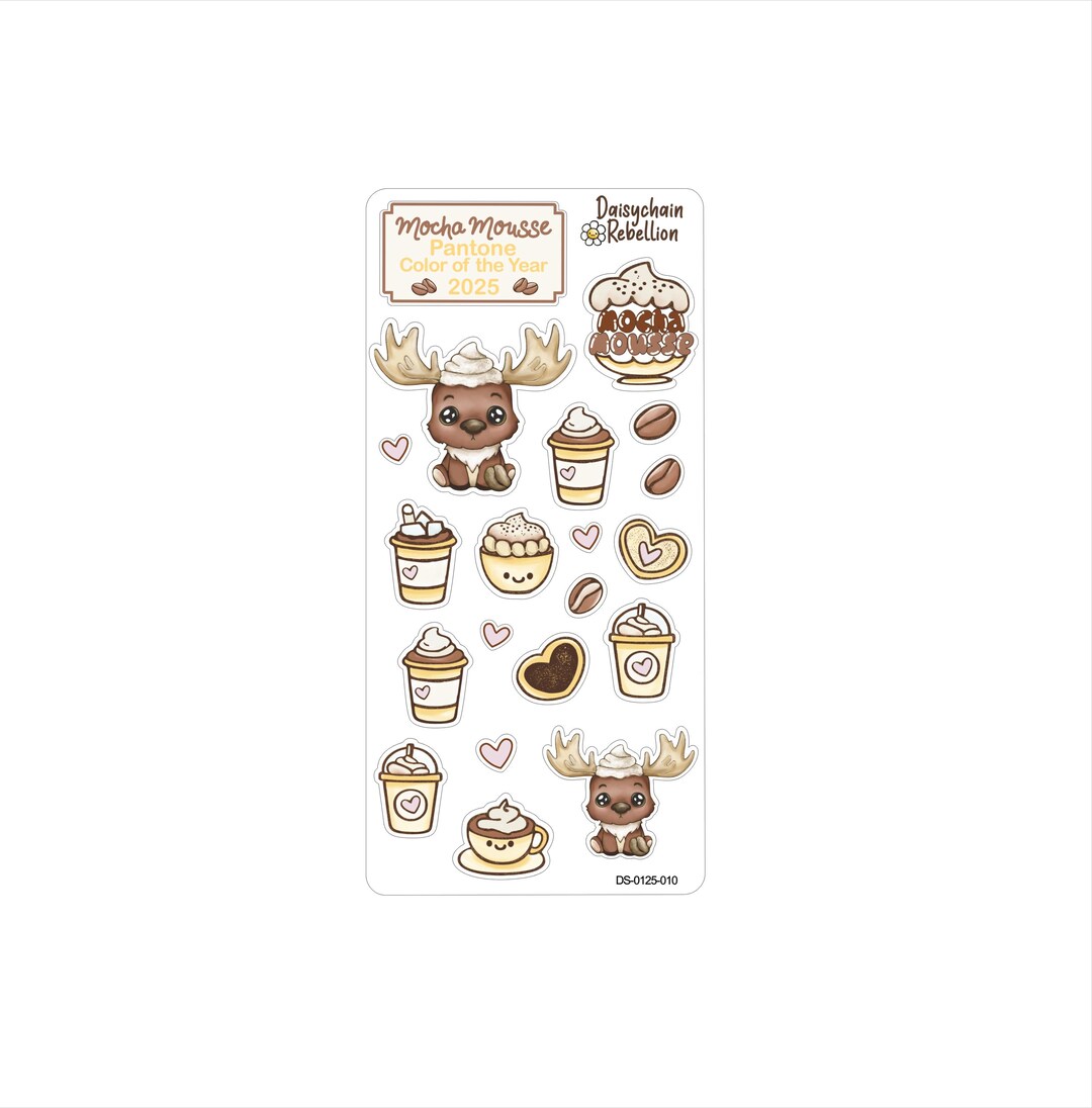 Mocha Mousse Deco Sticker Sheet - Etsy