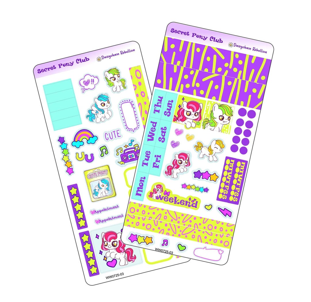 Neon Pony WEEKS Weekly Planner Sticker Kit - Etsy