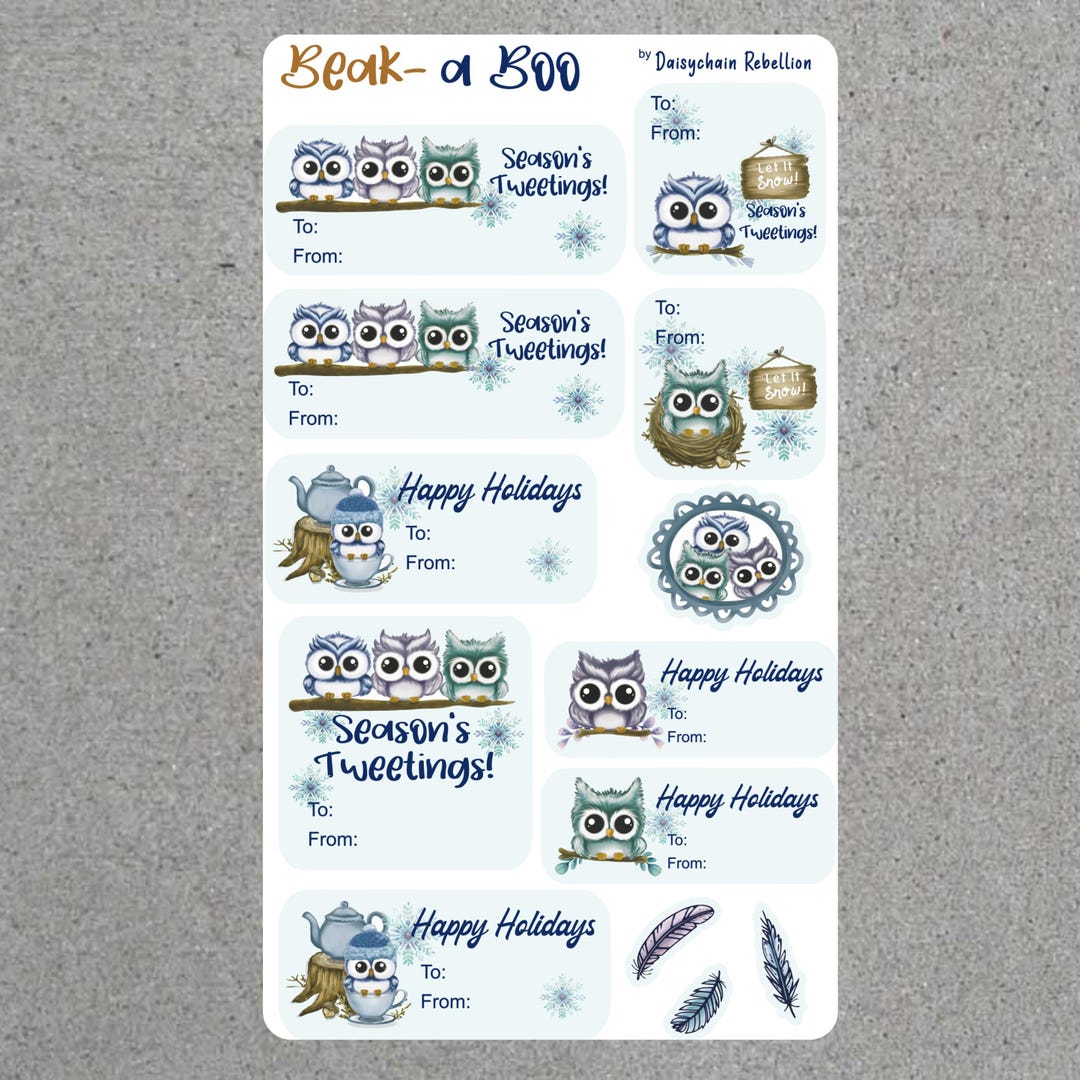 Gift Tag Stickers Beak-a-boo 2 Sheets - Etsy