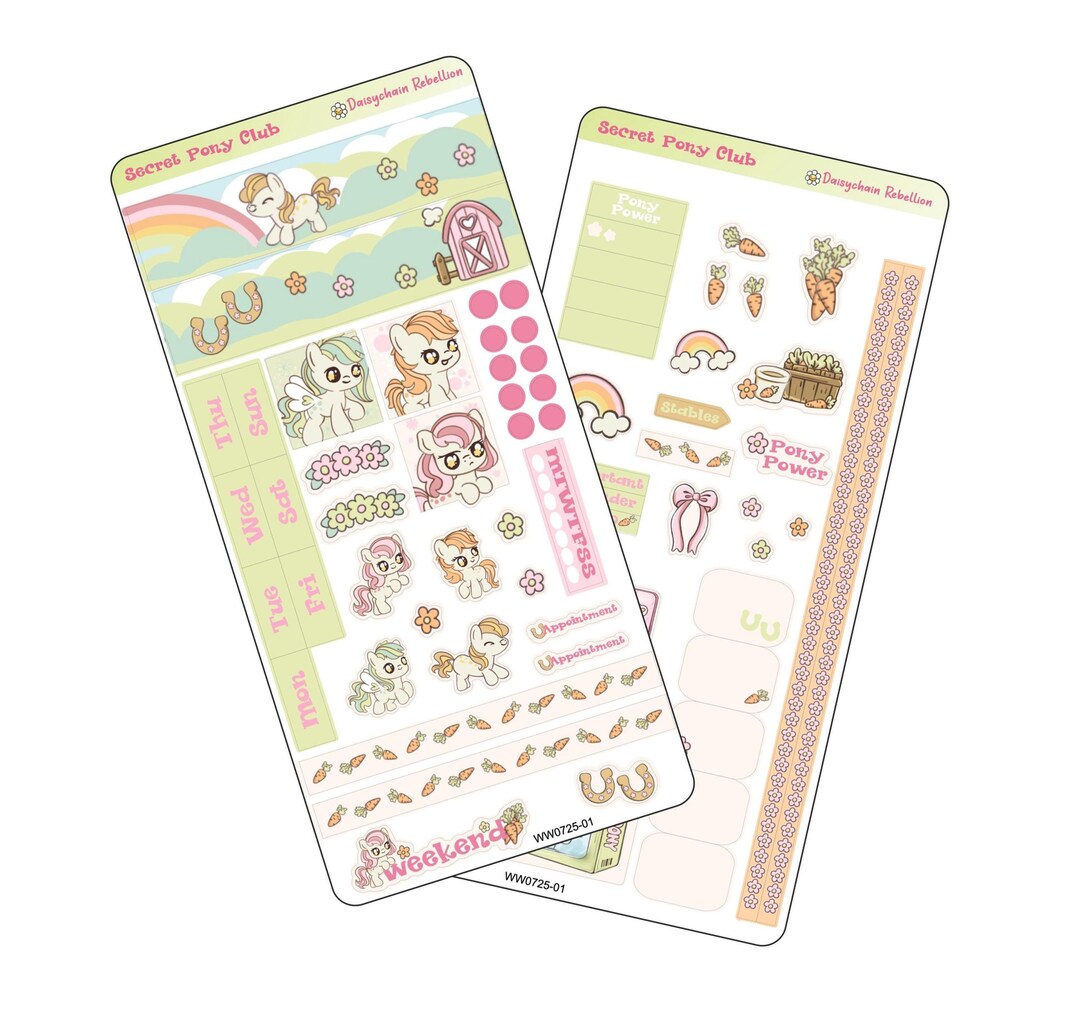 Pastel Pony WEEKS Weekly Planner Sticker Kit - Etsy