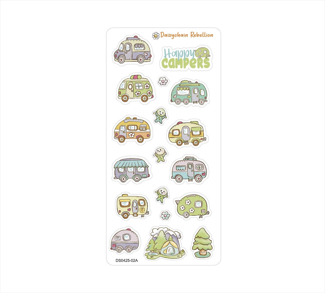 Retro Camper Deco Sticker Sheet - Etsy
