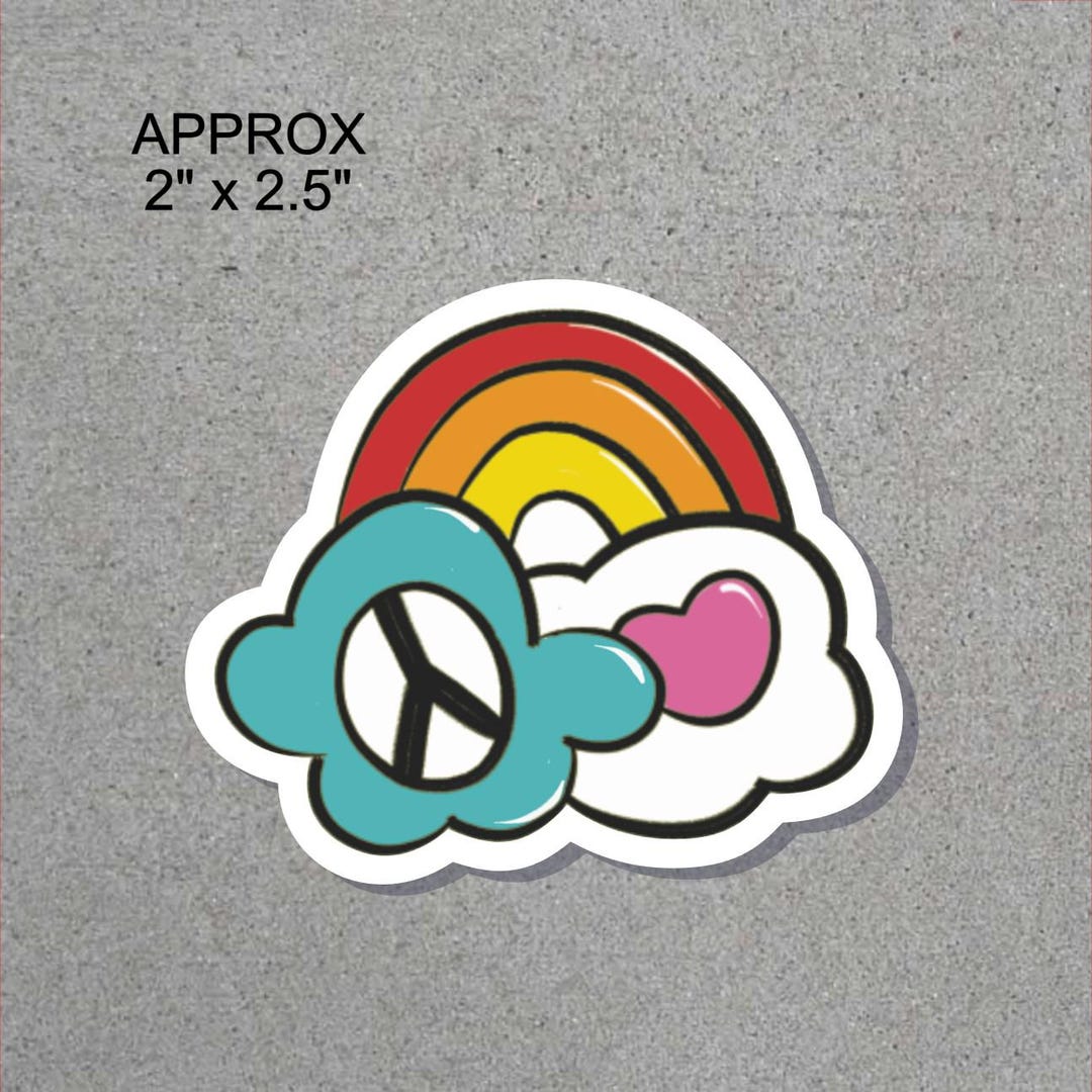 Peace Rainbow Cute Matte Vinyl Sticker, Holographic - Etsy