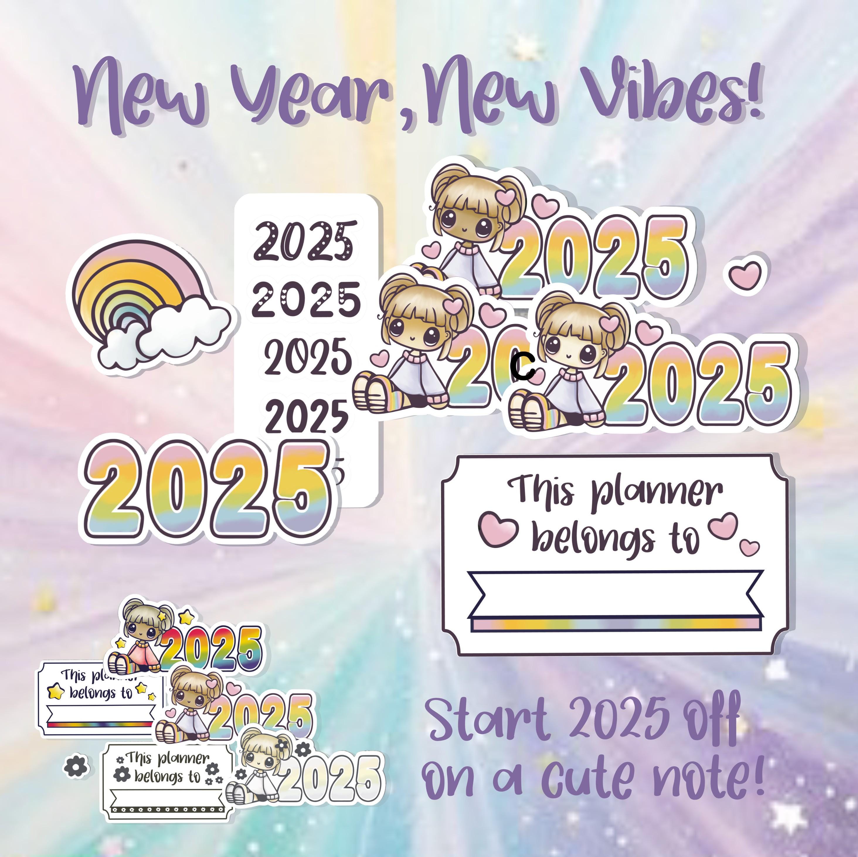 2025 Sticker Kit - Pastel Rainbow - Etsy