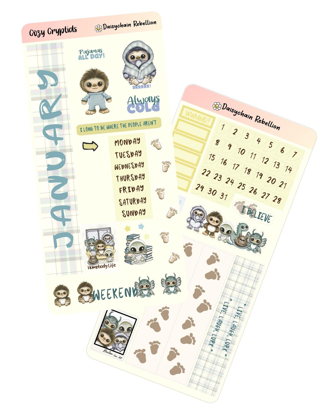 Cozy Cryptids ~ Hobonichi WEEKS Monthly Kit - Etsy