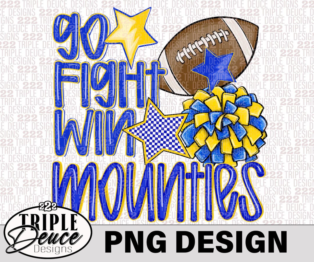 Crum Mounties Mountaineers -go Fight Win -blue-gold- PNG Design, DTF ...