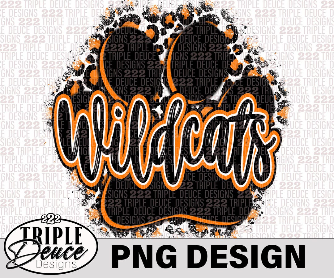 Woodside Wildcats Pawprint - Orange-black - PNG Design, School Spirit ...