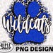 Paris Wildcats Pawprint - Blue-white- PNG Design - Etsy