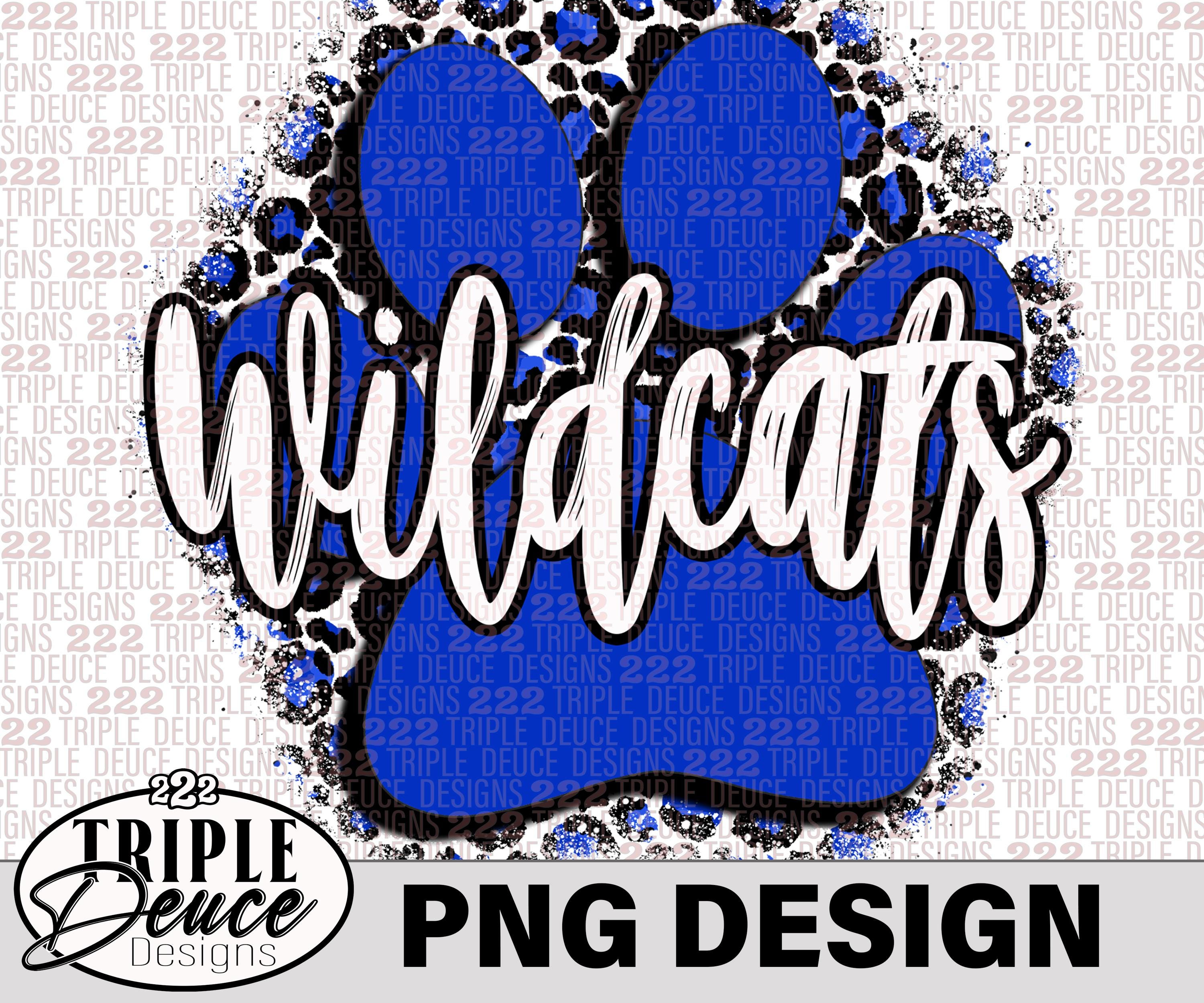 Paris Wildcats Pawprint - Blue-white- PNG Design - Etsy