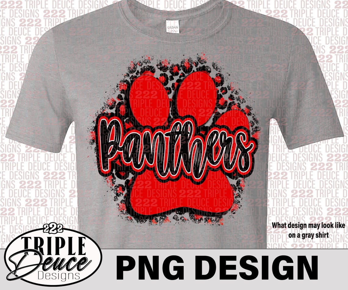 Hillcrest Panthers Pawprint - Red - PNG Design - Etsy
