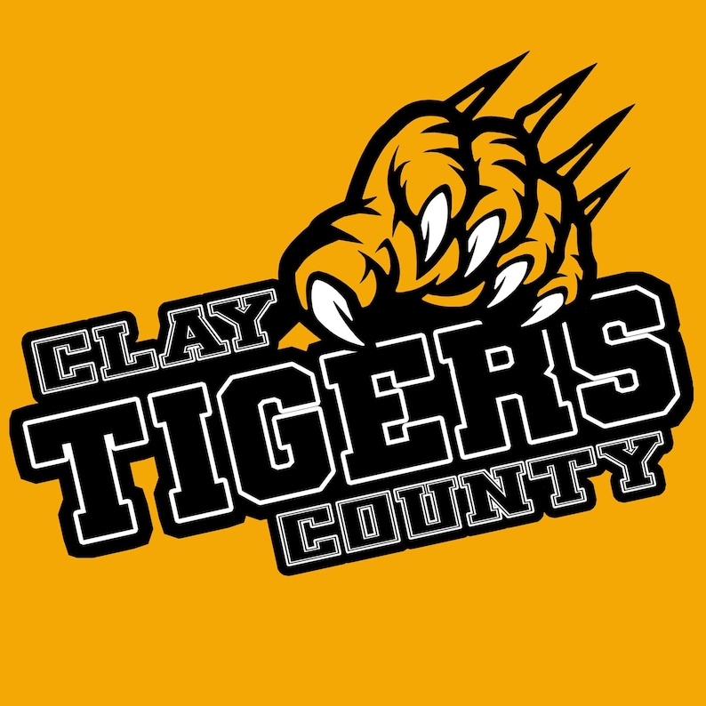 Clay Co Tigers Pawprint Gold - PNG Design - Etsy
