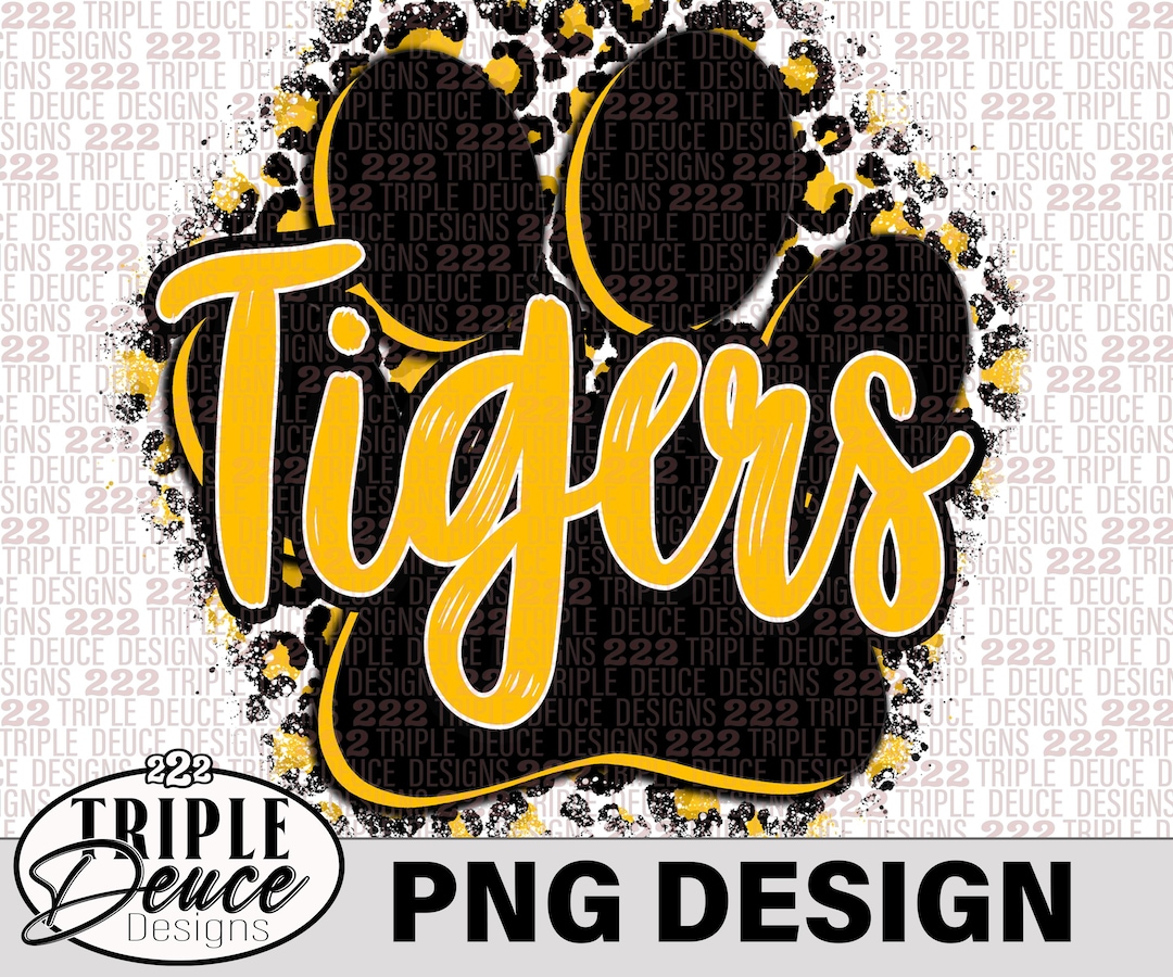 Clay County Tigers Pawprint Gold - PNG Design - Etsy