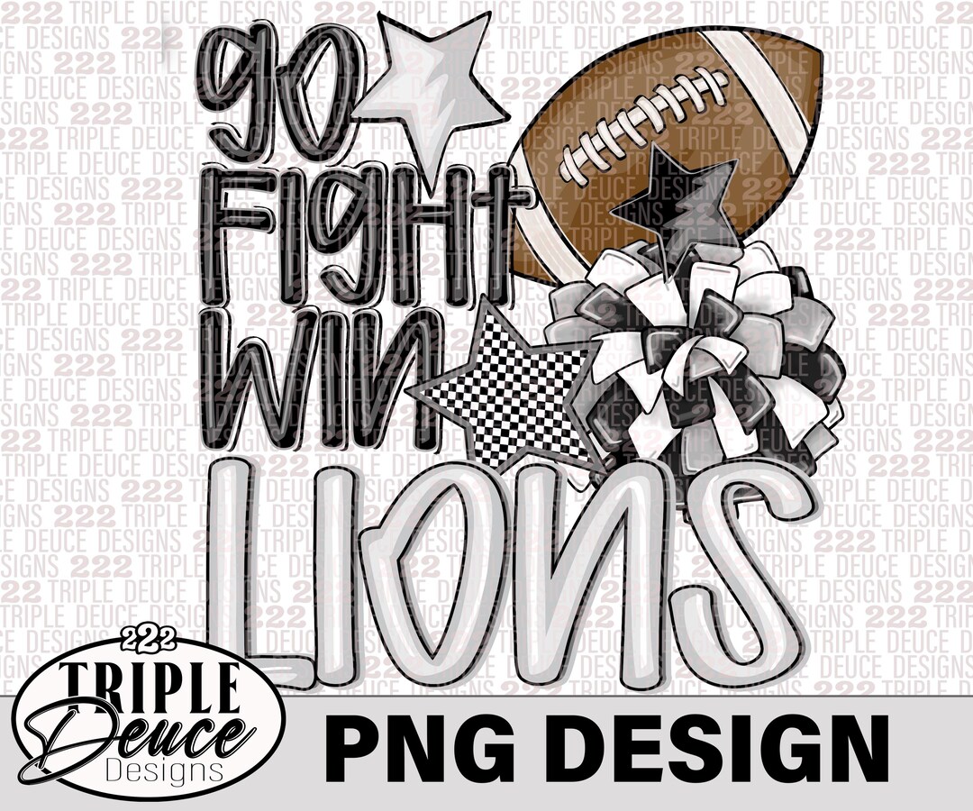 Wright Lions -go Fight Win -grey - PNG Design, Preppy Mascot - Etsy Canada
