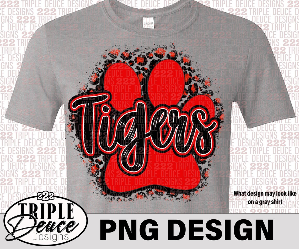 Katy Tigers Pawprint Red - PNG Design - Etsy