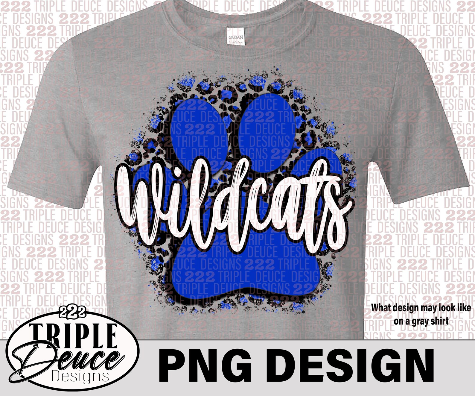 Paris Wildcats Pawprint - Blue-white- PNG Design - Etsy