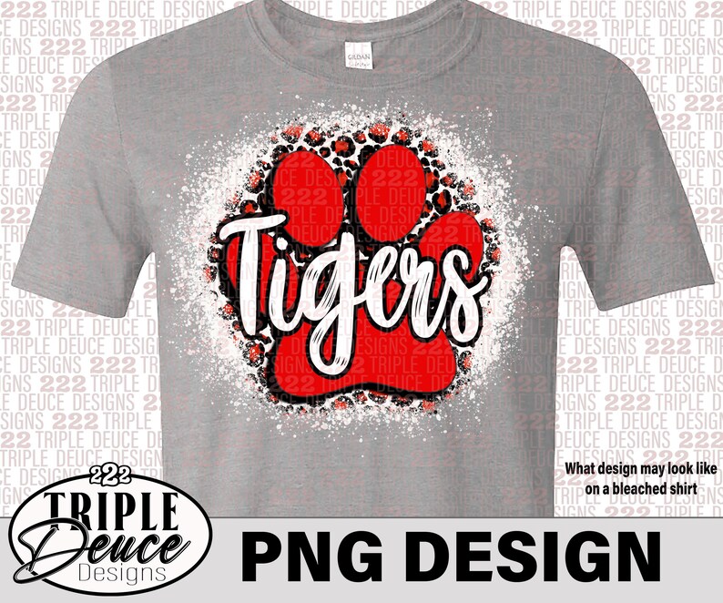Katy Tigers Pawprint Red-white 2- PNG Design - Etsy