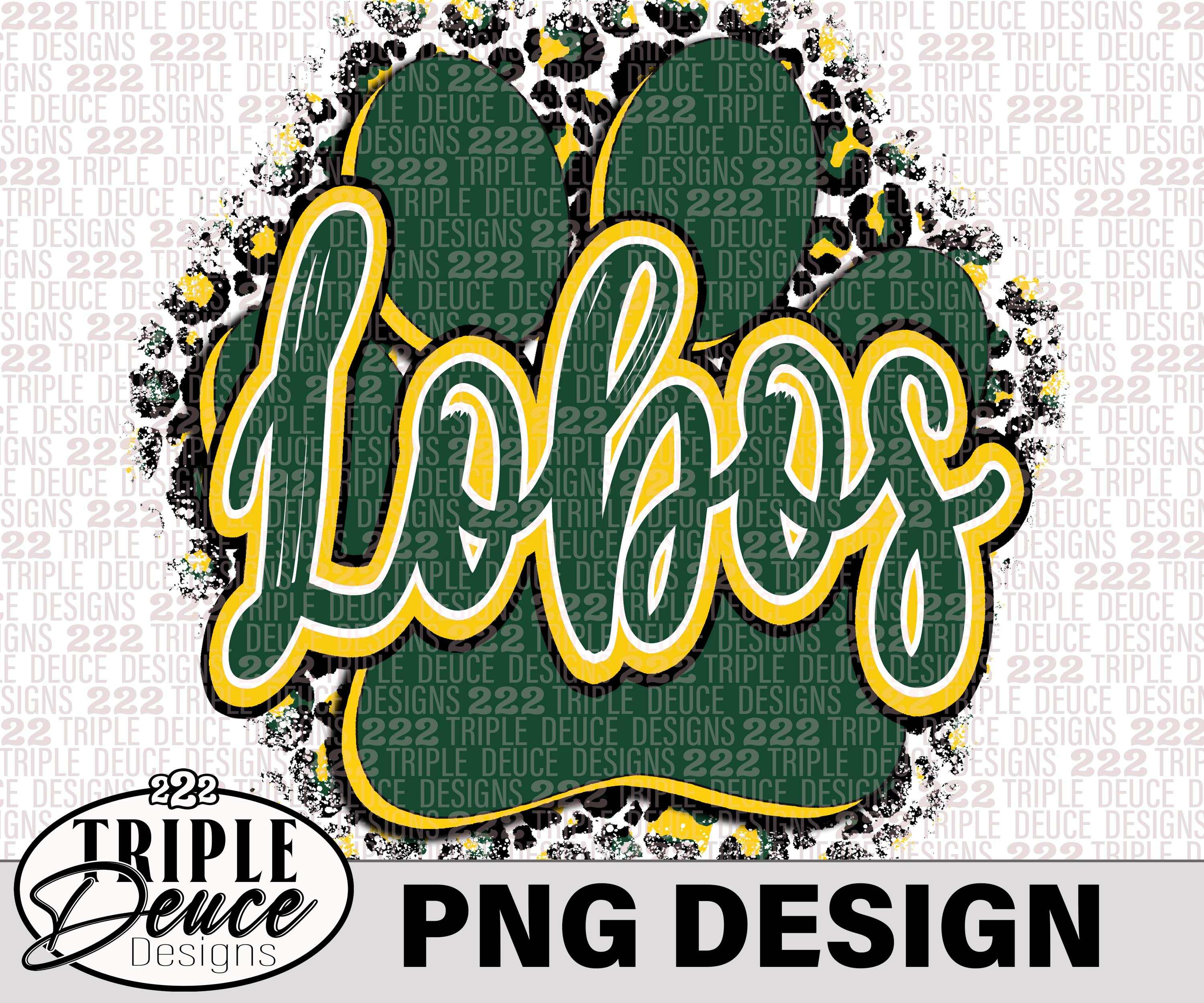 Longview Lobos - Green-gold - PNG Design, DTF, Sublimation, School ...