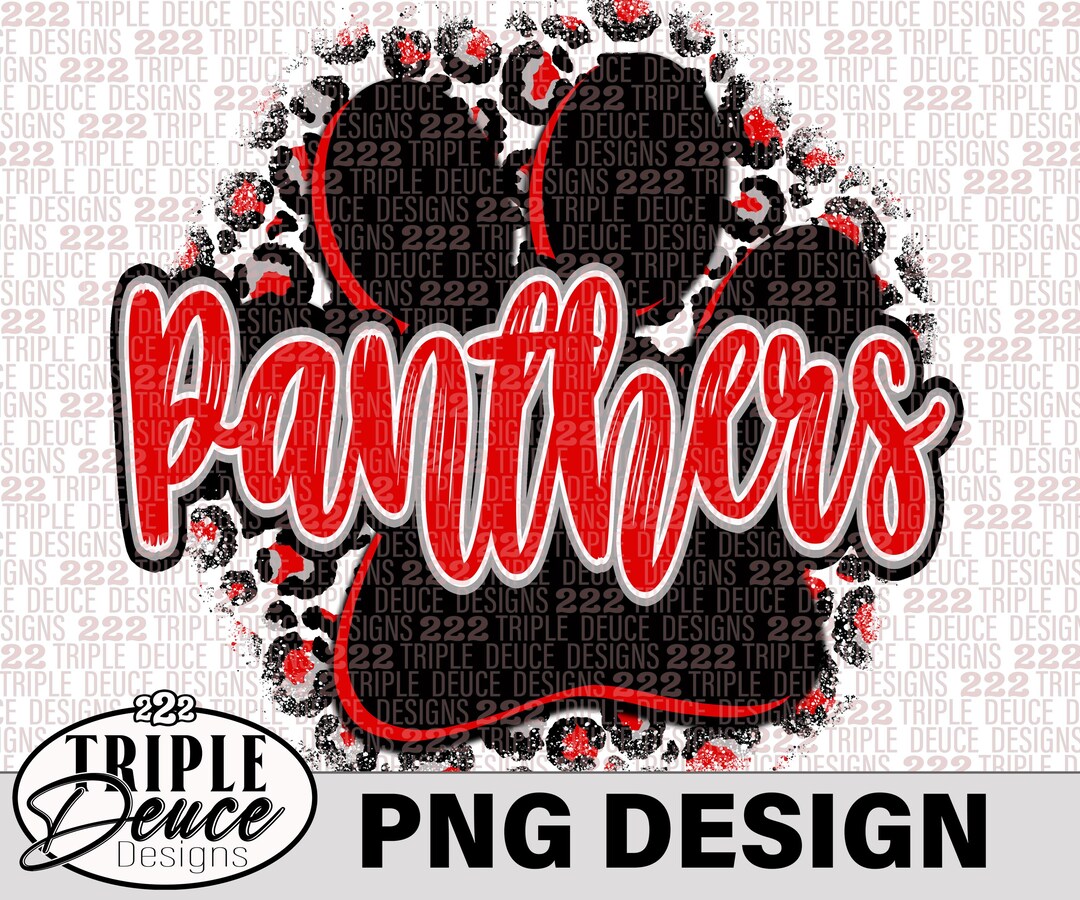 Twin Valley Panthers Pawprint - Red-grey - Etsy