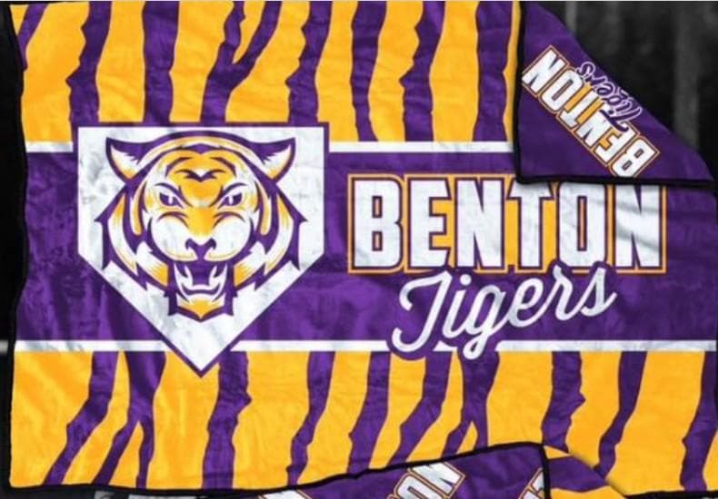 Benton Tigers Pawprint- Purple-gold - PNG Design, DTF, Sublimation ...