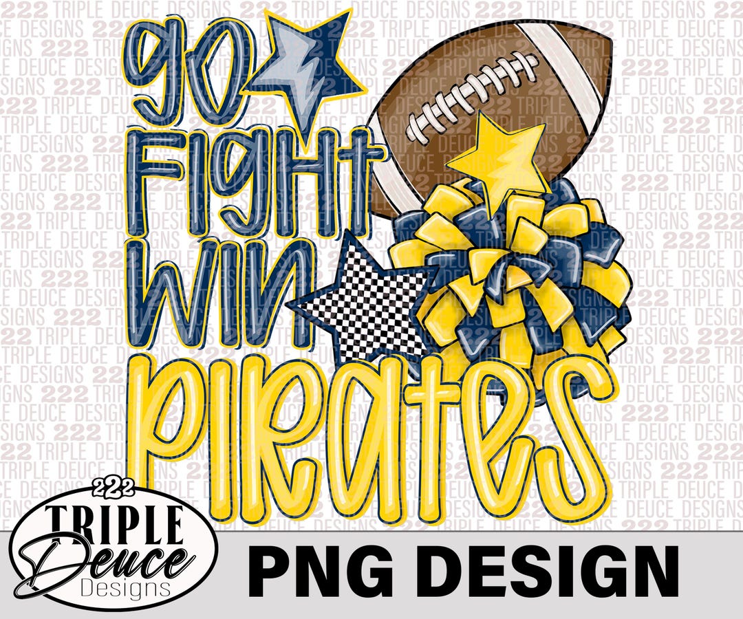 Pine Tree Pirates -go Fight Win -navy Blue-yellow Gold - PNG Design ...