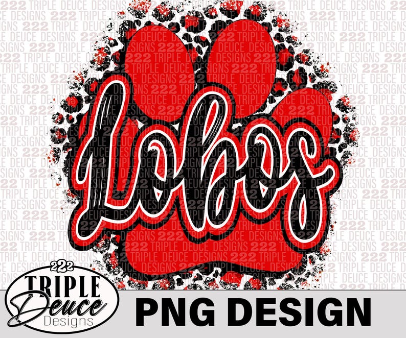 Palmview Lobos - Red - PNG Design, DTF, Sublimation, School Spirit - Etsy
