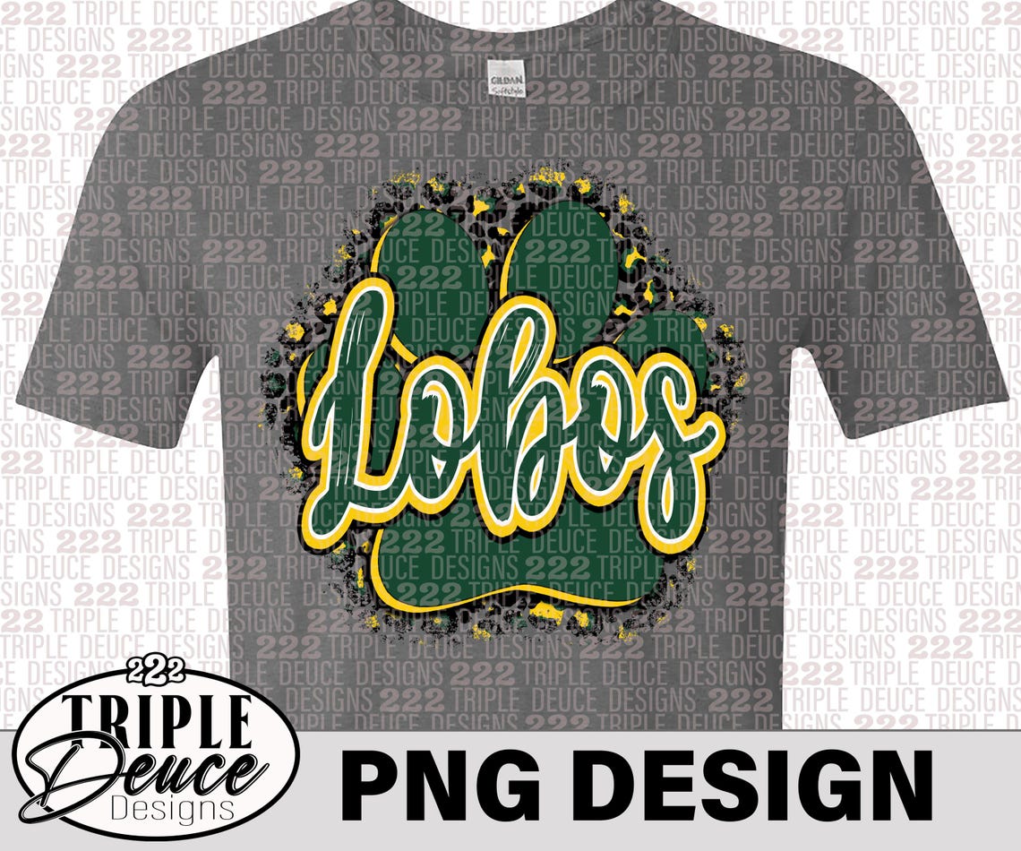 Longview Lobos - Green-gold - PNG Design, DTF, Sublimation, School ...