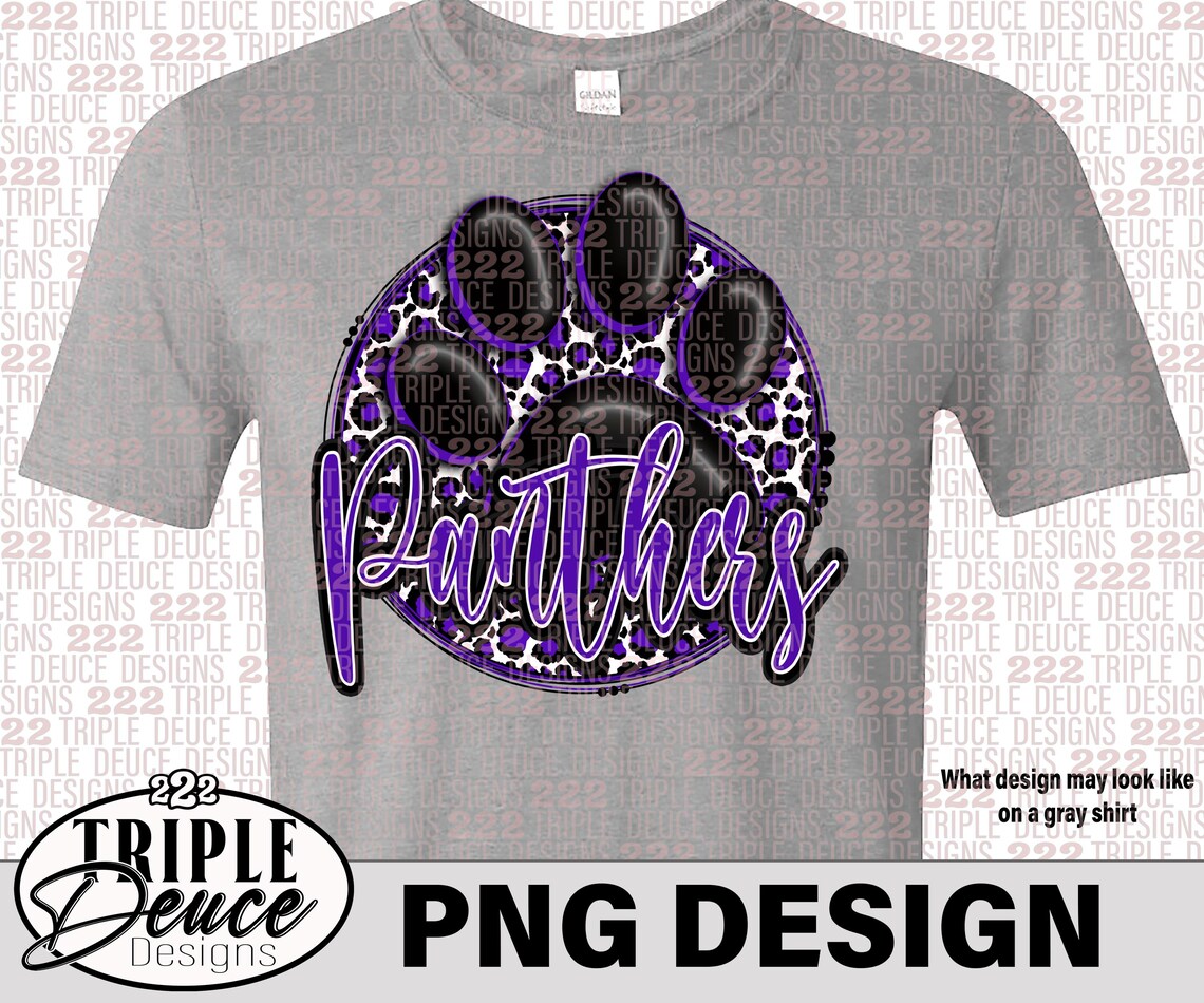 Chesapeake Panthers Pawprint Purple PNG Design - Etsy