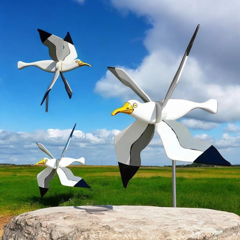 Cute Seagull Garden Stake , Whimsical Seagull Yard Decor , Coastal ...