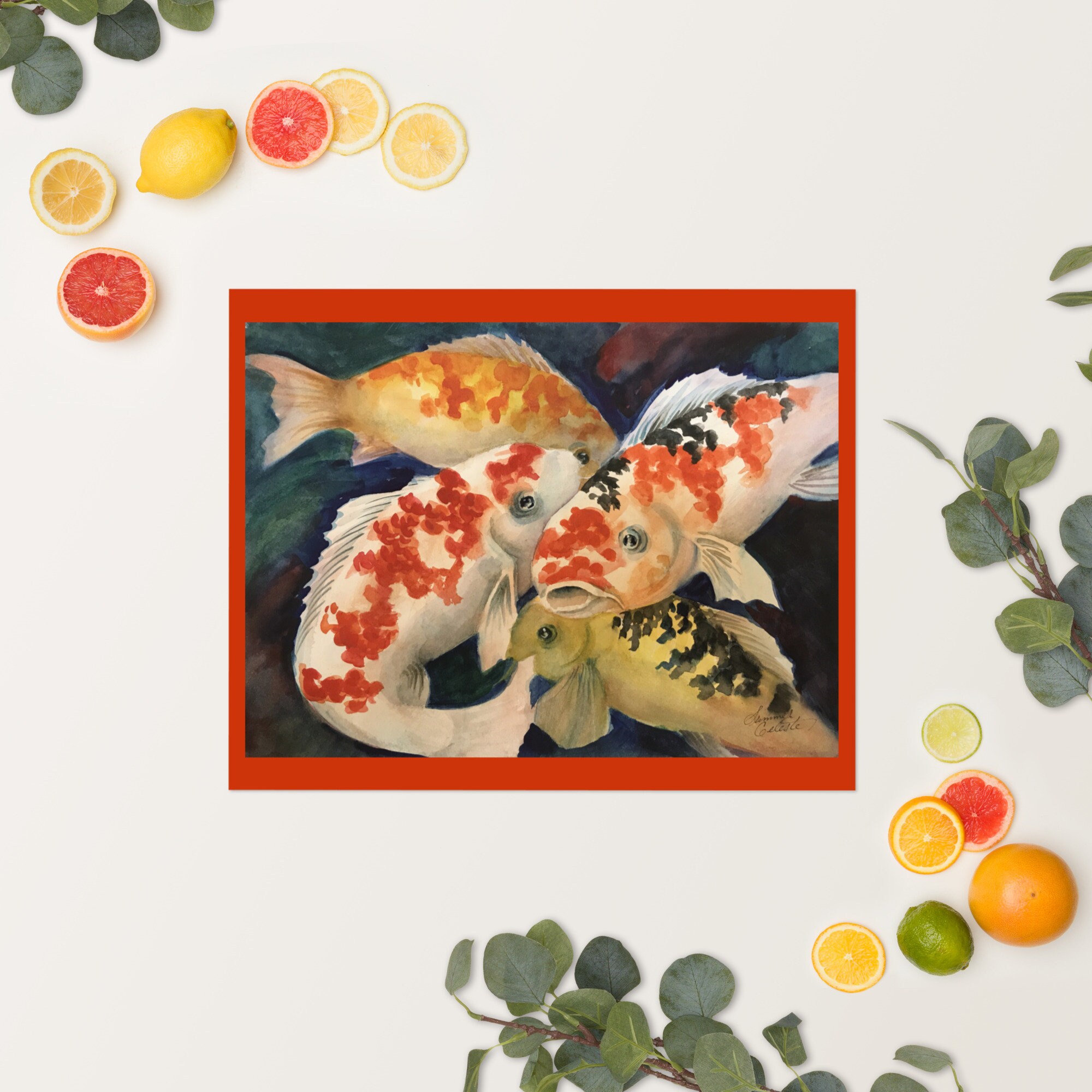 Koi Fish Poster, Koi Fish Art Print, Japanese Koi Print, Koi Wall Art ...