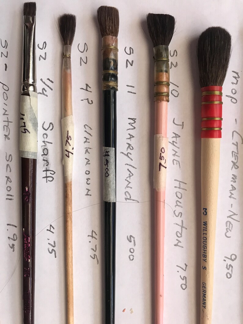 Art Brushes, China Painting Brushes, Quill and Metal Feral Brushes - Etsy