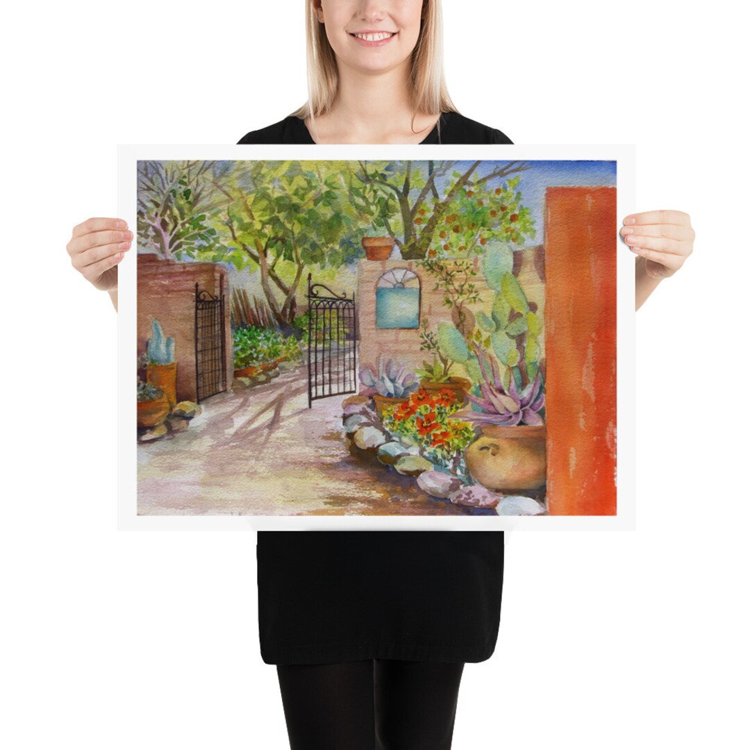 Garden Gate Matte Poster, Botanical Garden Gate Art, Iron Garden Gate ...