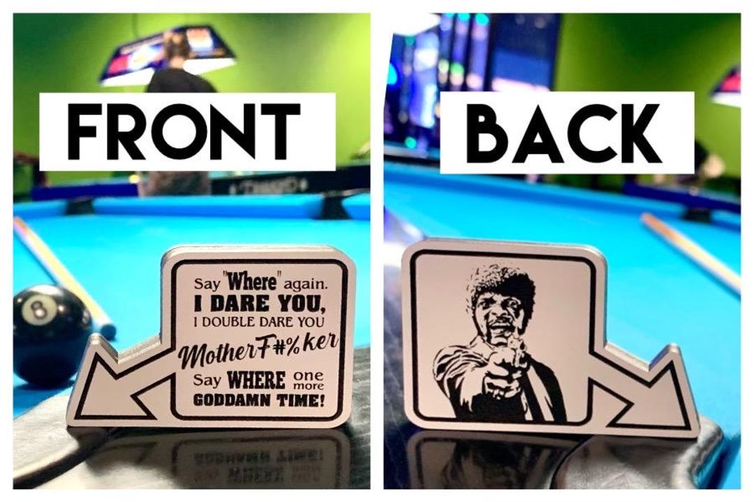 8 Ball Pocket Marker, Pulp Fiction Parody, 2-sided; APA, Mark Your ...