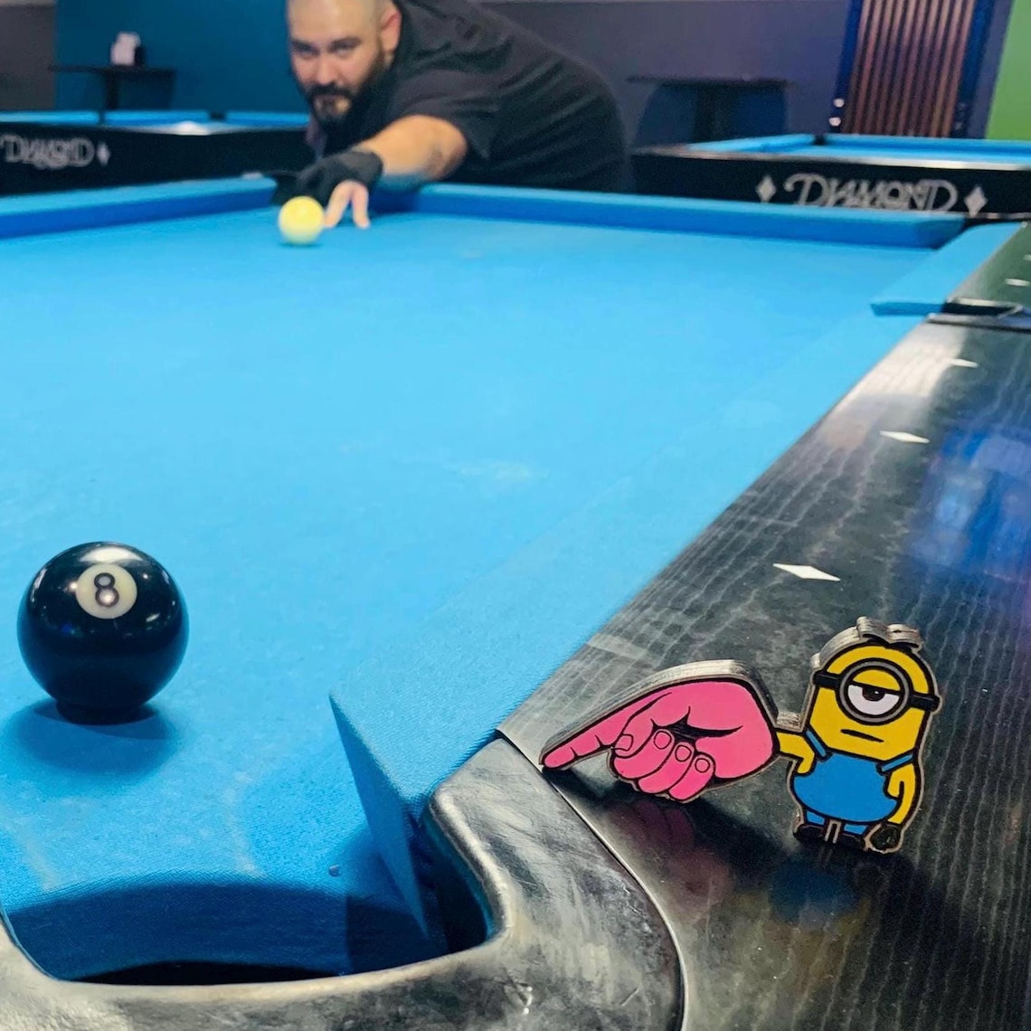 Custom Painted Minion 8 Ball Pocket Marker; APA, Mark Your Pocket ...