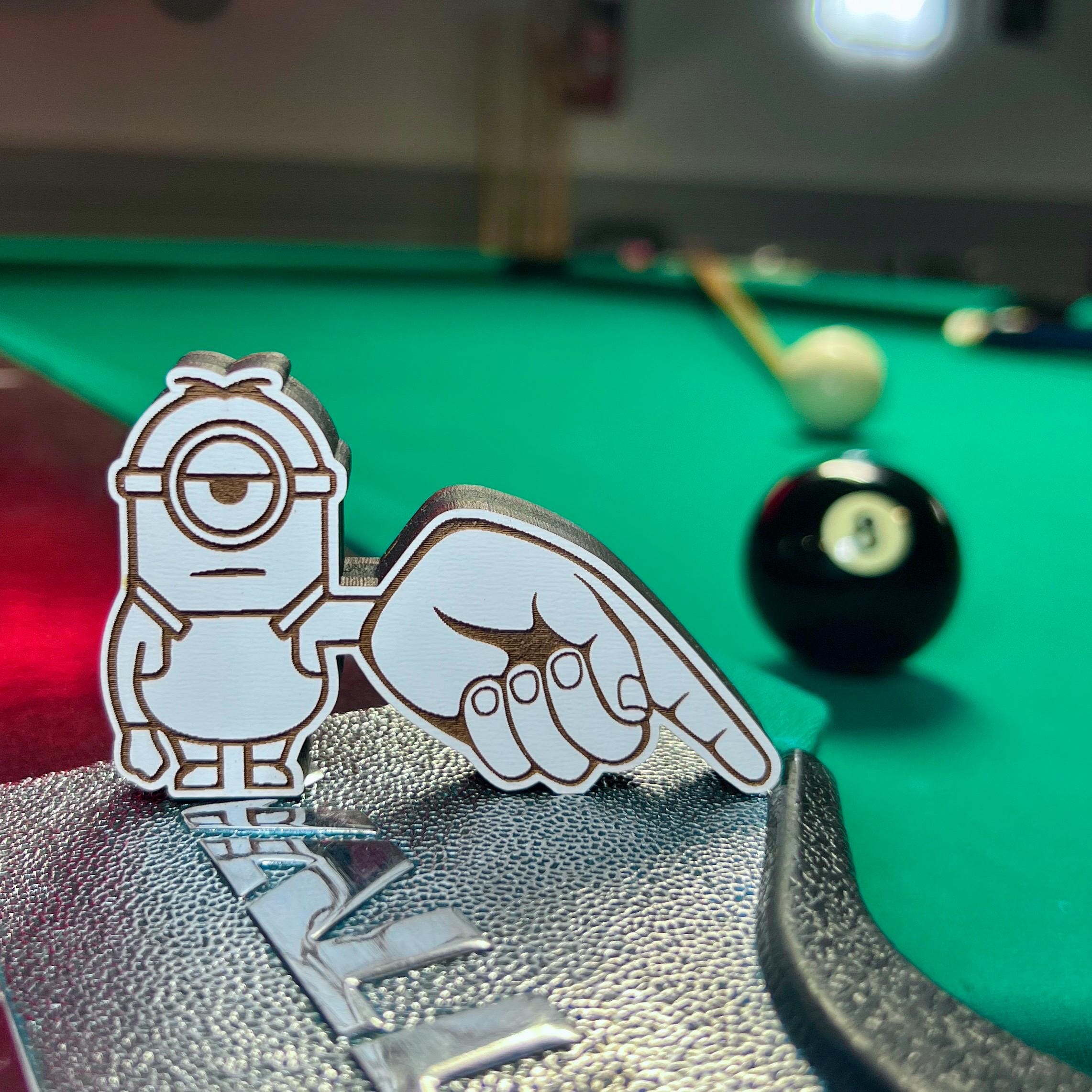 8 Ball Pocket Marker, Minion, APA, Mark Your Pocket, Billiard Gift ...