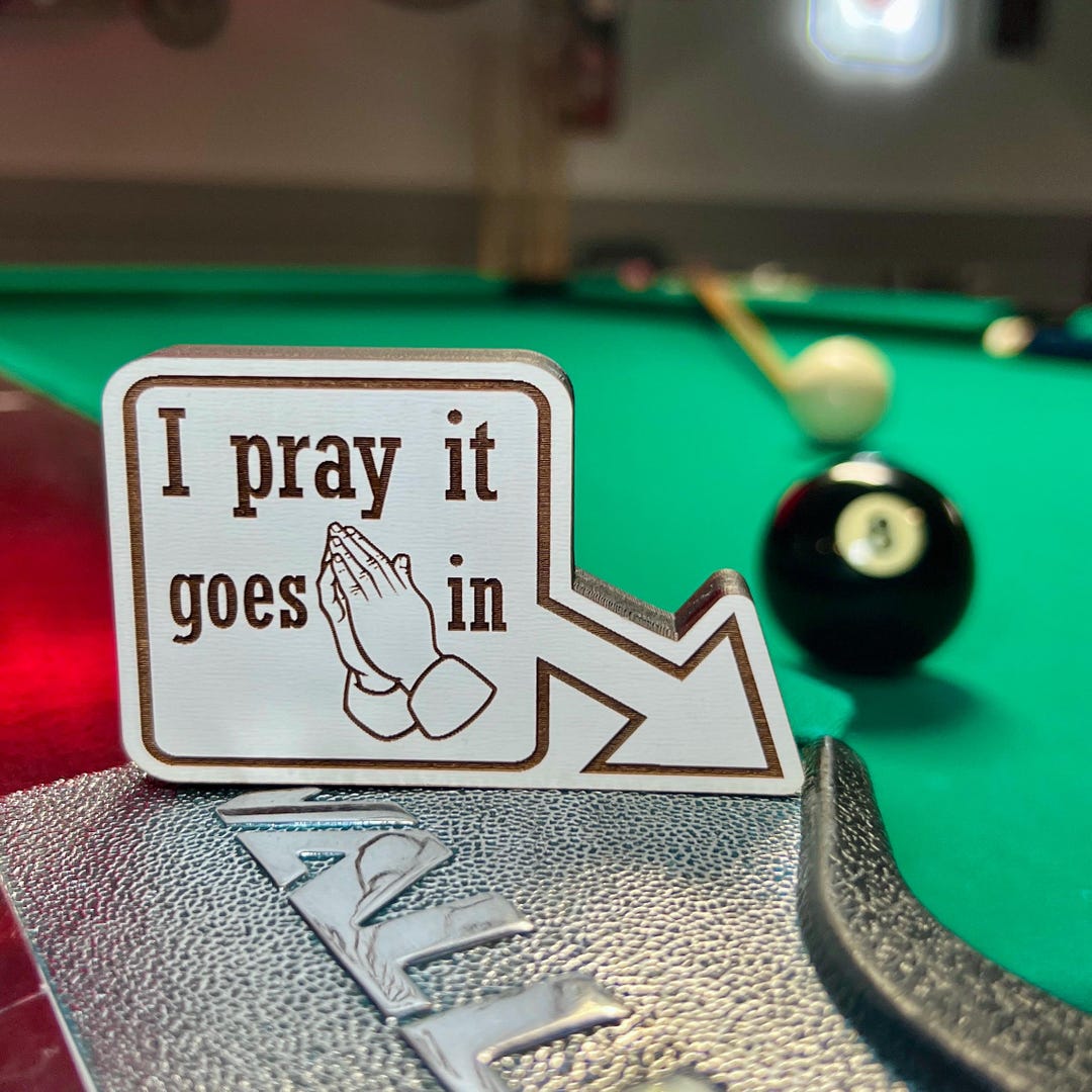 8 Ball Pocket Marker, Pray It Goes In; APA, Mark Your Pocket, Billiard ...
