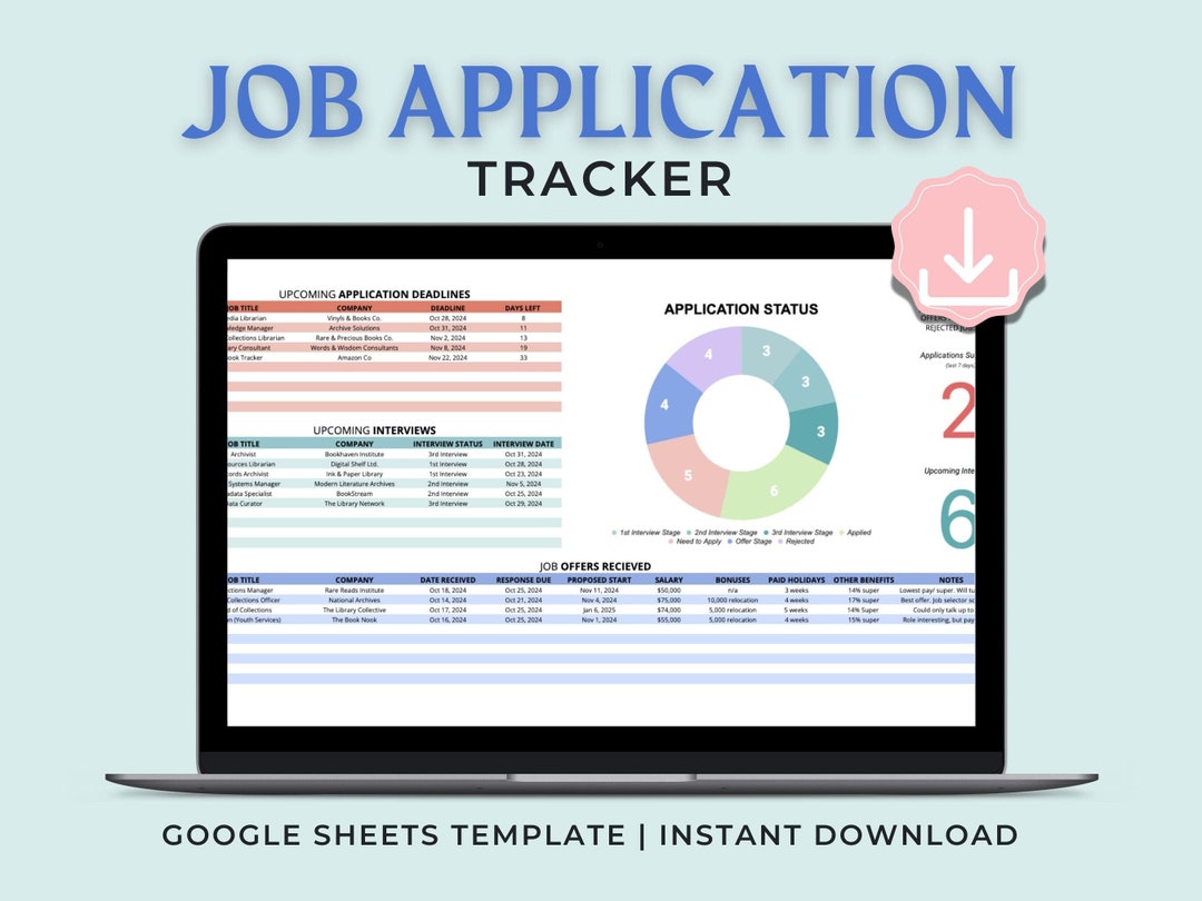 Job Application Tracker, Google Sheets Job Template, Job Search ...