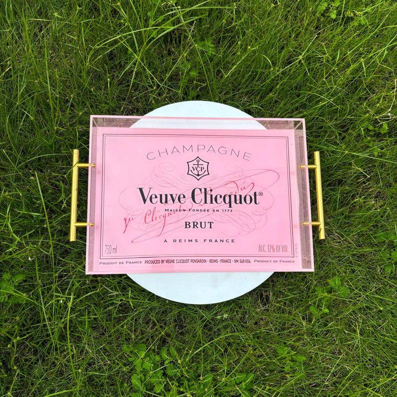 Veuve Clicquot Drinks Tray Pink - Etsy