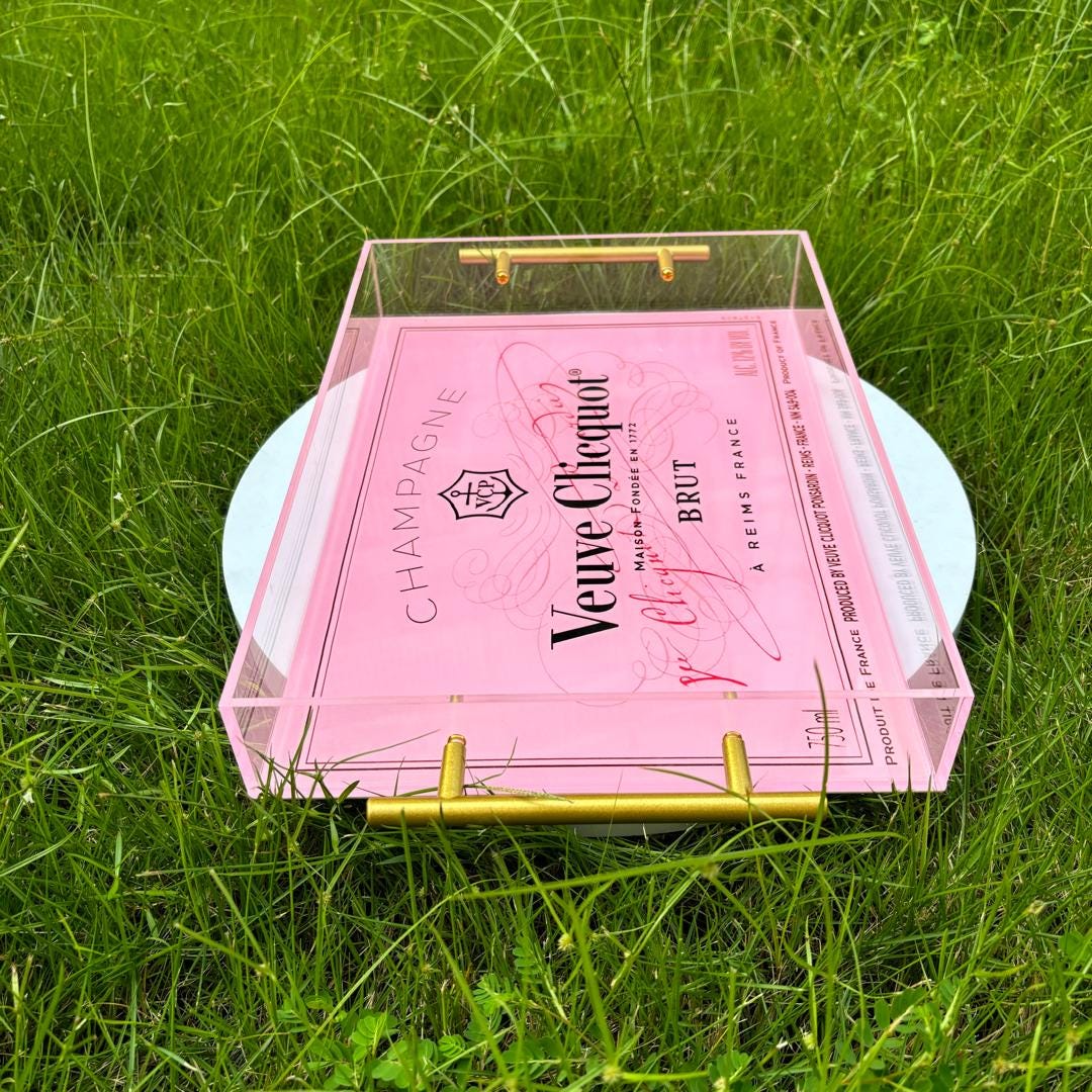 Veuve Clicquot Drinks Tray Pink - Etsy