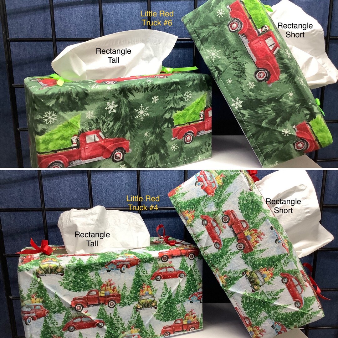 Christmasrectangle Short or Tall Tissue Box Fabric Holder Decoration 2 ...