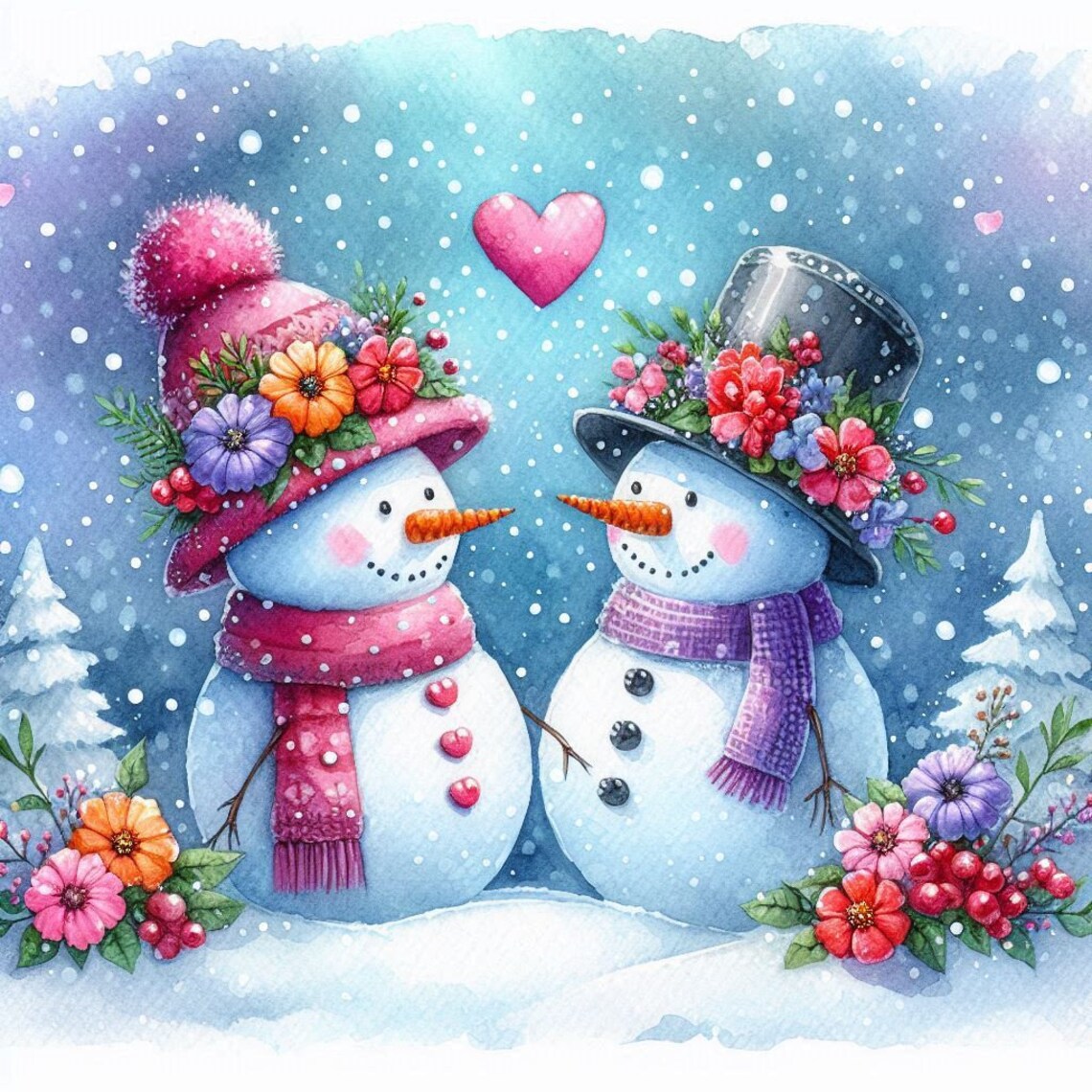 Christmas Snowman Printable, Clipart for Decoupage, Scrapbooking ...