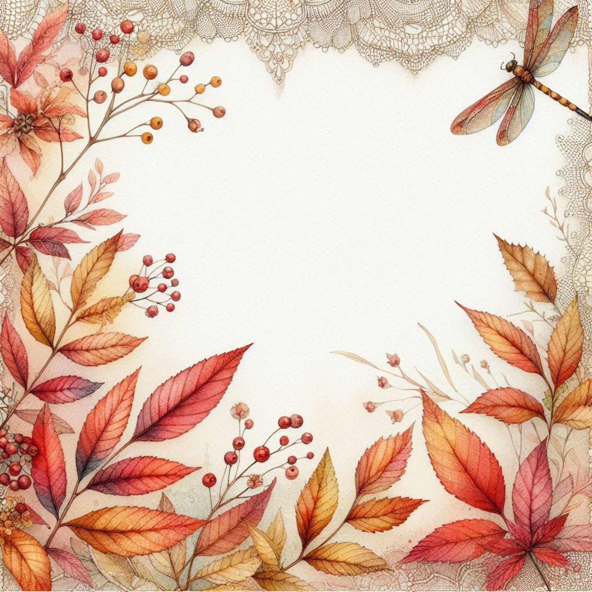 4 Fall Autumn Leaves Printables for Scrapbooking, Decoupage, Clipart ...
