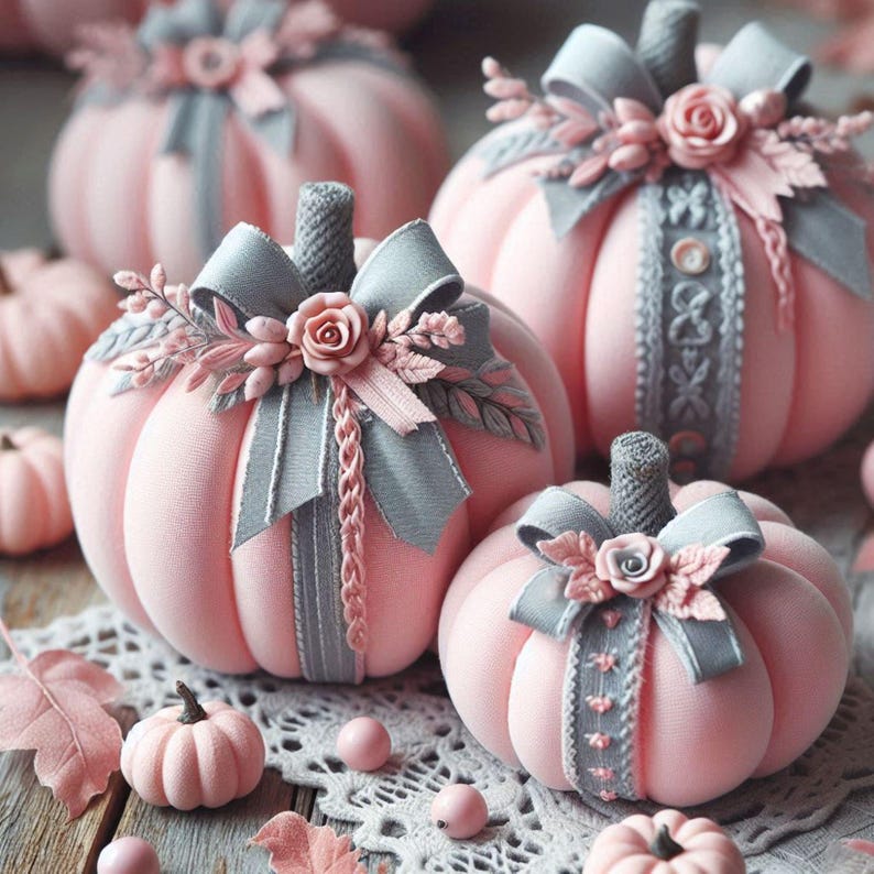 Pink Pumpkins Printables for Scrapbooking, Decoupage, Clipart for ...