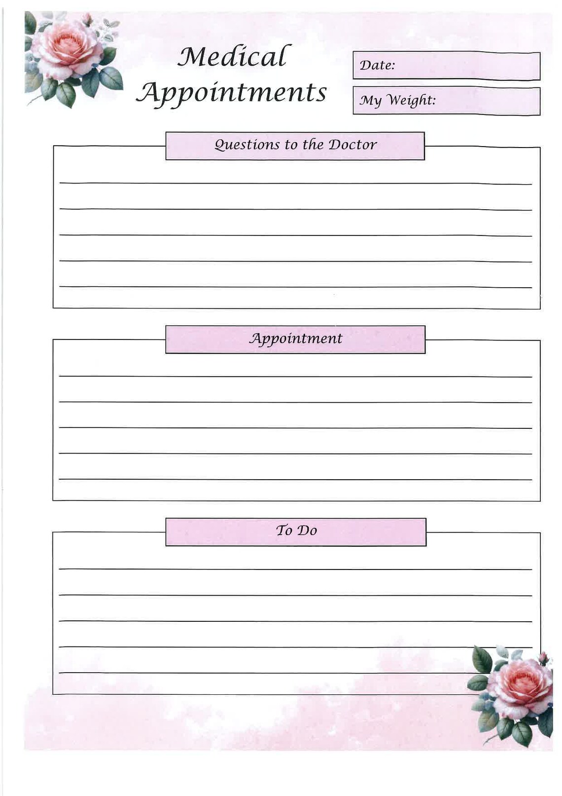 Printable Pregnancy Journal | Digital PDF | 40-week Baby Bump Diary ...