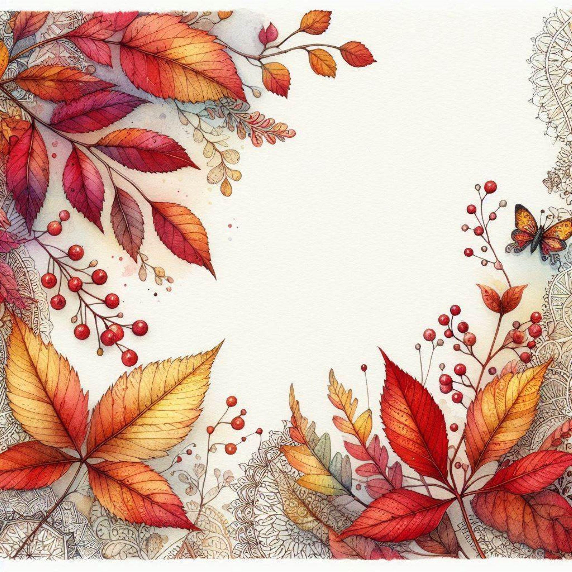 4 Fall Autumn Leaves Printables for Scrapbooking, Decoupage, Clipart ...