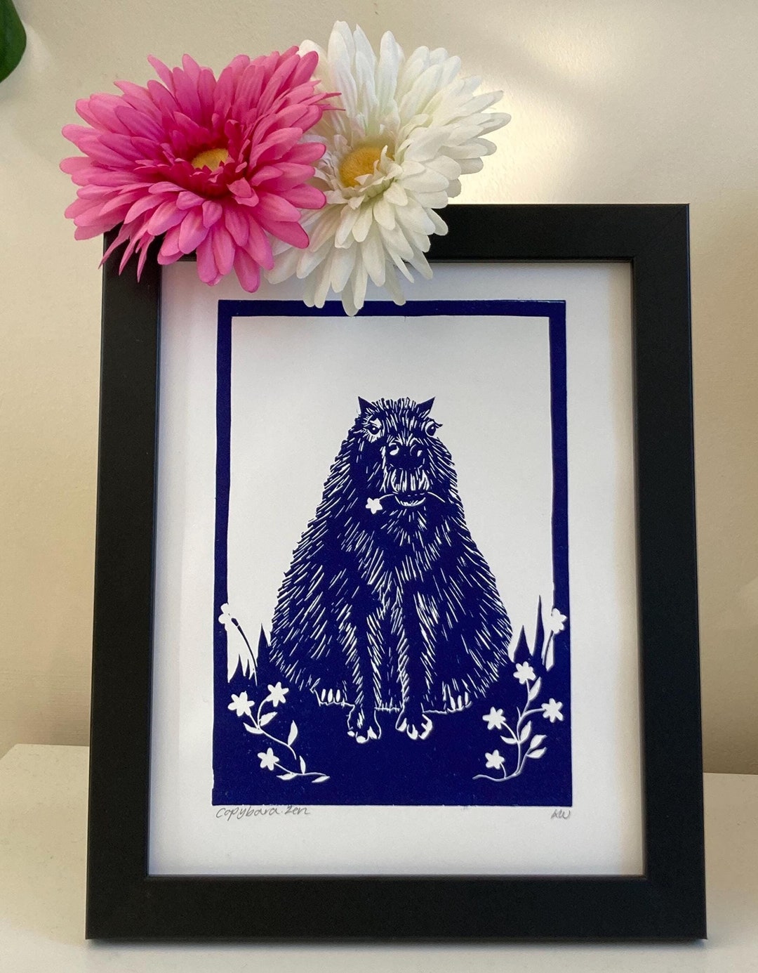 Capybara Linocut Print Original Art Children's Art Decorative Art ...