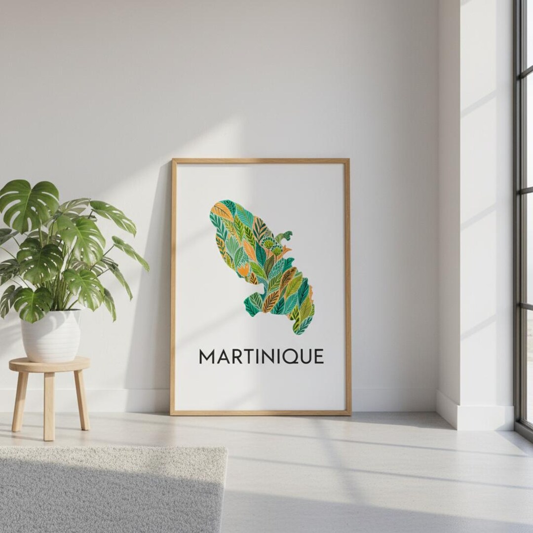 Martinique Map Poster (unframed) - Fine Art Poster A4 & A3 - Etsy