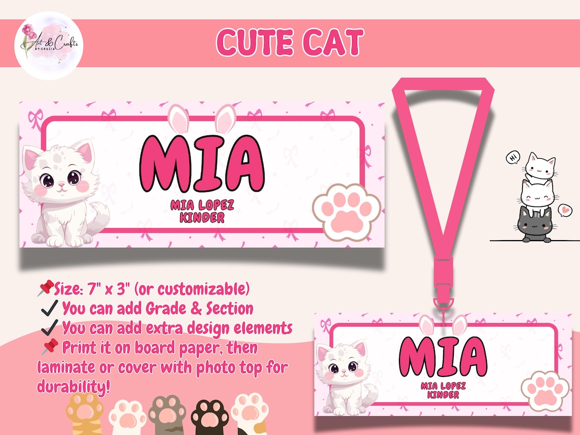 Customizable Name Tags for Kids | 20 Editable Designs | Canva | Digital ...